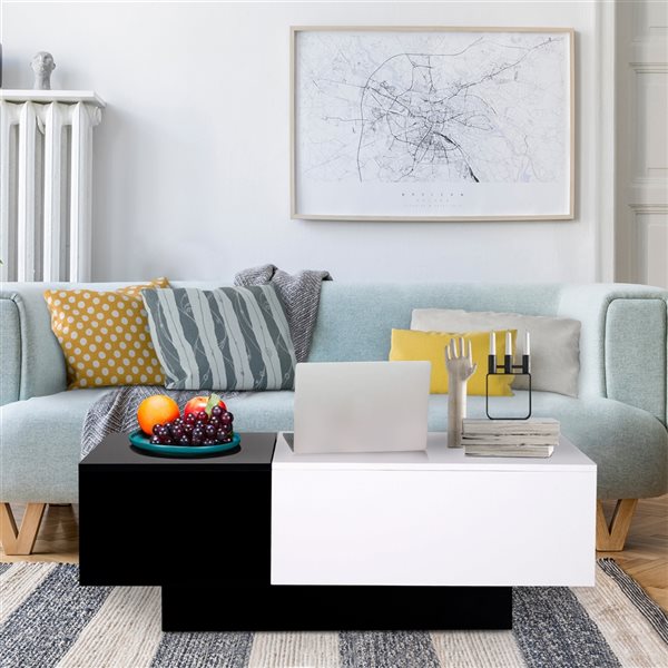 HomCom Black/White Modern Composite Coffee Table 833-446 | RONA