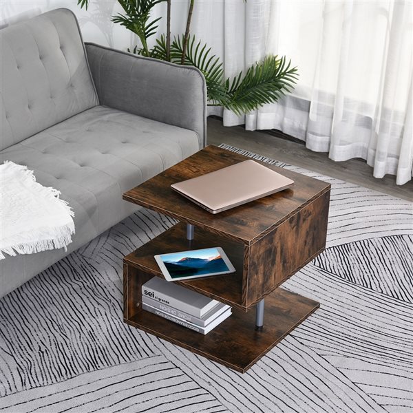 HomCom Brown 3-Tier Composite Coffee Table 833-137 | RONA