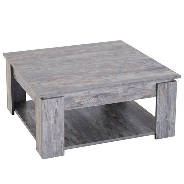 HOMCOM 2-Tier Grey Composite Coffee Table 833-557 | RONA