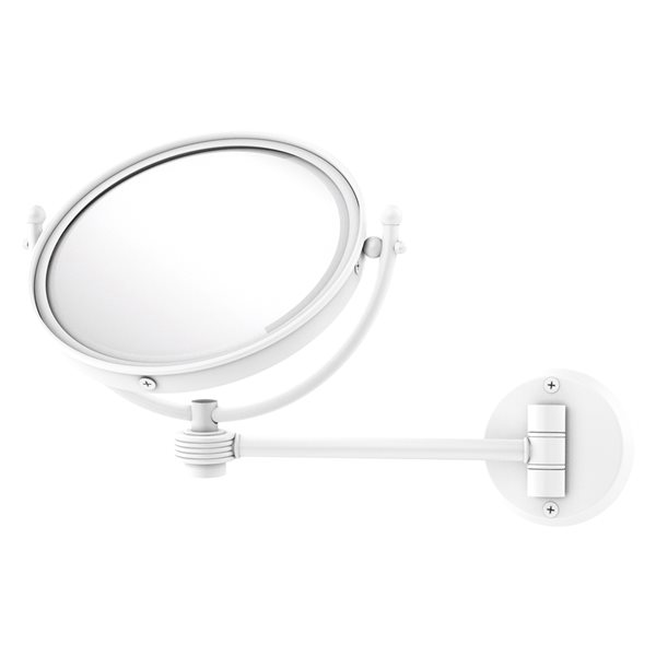 Allied Brass 11-in Matte White Double-Sided 2x Magnifying Wall-Mounted ...