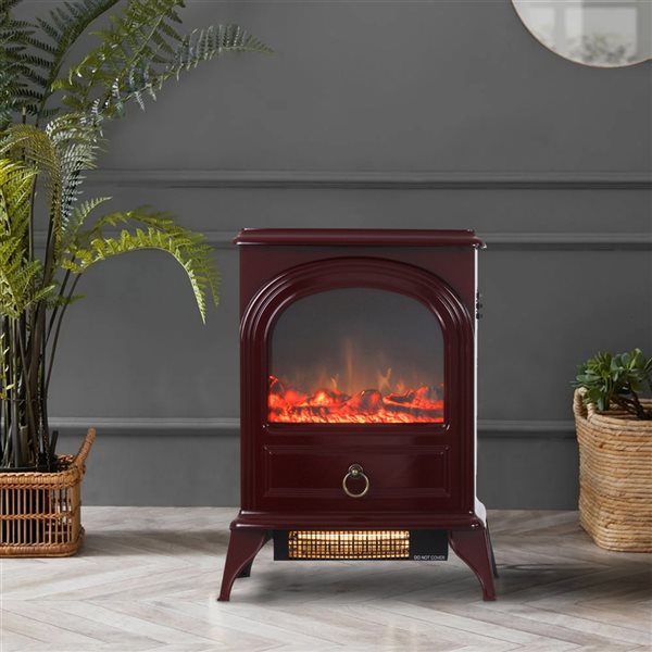 CASAINC 11-in Red LED Vintage Freestanding Electric Fireplace | RONA