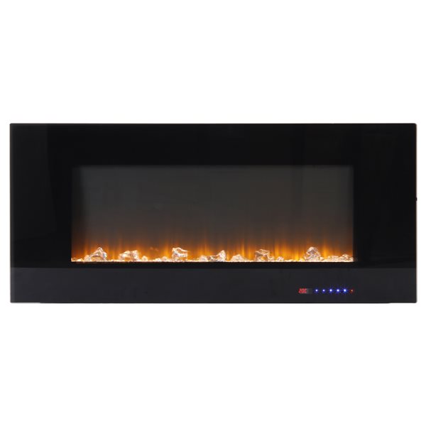 CASAINC 42-in Black Toughened-Glass LED Electric Fireplace with Remote ...