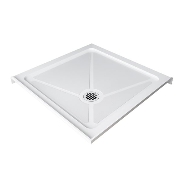 CASAINC 36-in x 36-in White Acrylic Shower Base with Centre Drain P83 ...