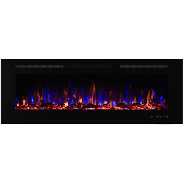 CASAINC 60-in Black LED Electric Recessed Fireplace VL-EF60 | RONA