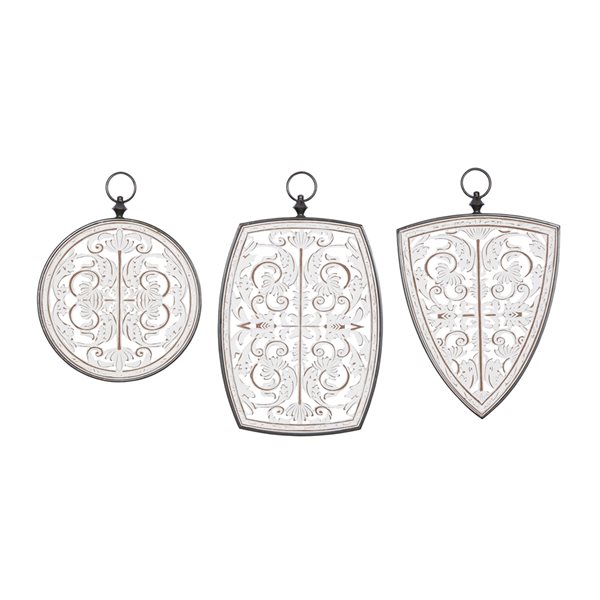 Grayson Lane 23-in x 24-in x 19-in White Wooden Farmhouse Wall Decor ...