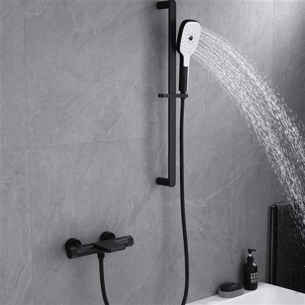 CASAINC Matte Black Adjustable Shower Bar System WE-SS25MB | RONA