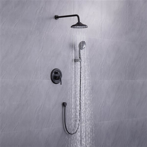 CASAINC Oil-Rubbed Bronze Wall Mount Built-In Shower System with ...