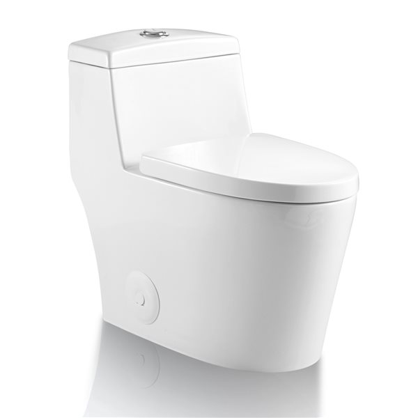 CASAINC White Compact Elongated Comfort Height Dual Flush 1-Piece ...