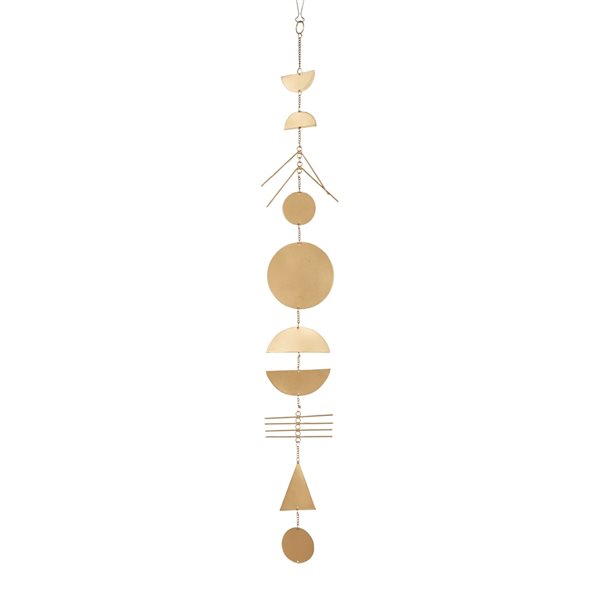 Grayson Lane 48-in Matte Gold Geometric Metal Wind Chime 362031 | RONA