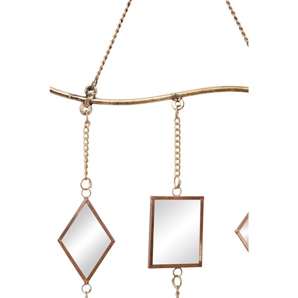 Grayson Lane 32-in Bohemian Gold Dangling Mirrors Wind Chime with Brass ...