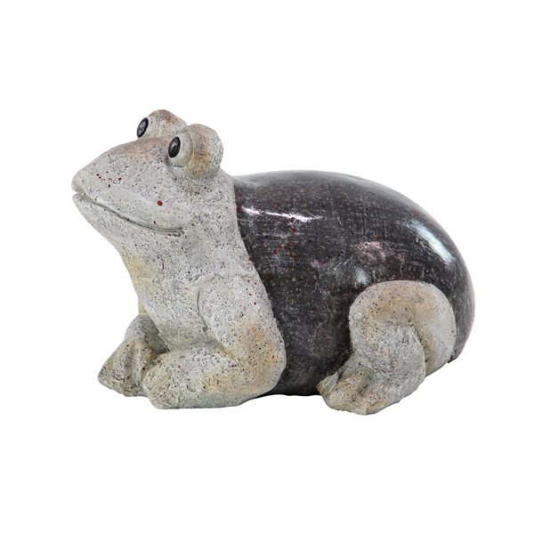 Grayson Lane 10-in H x 14-in W Grey Frog Garden Statue 364593 | RONA