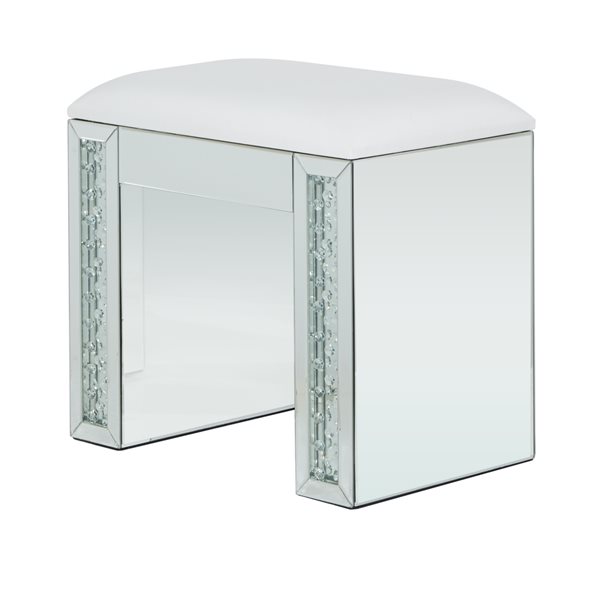 Grayson Lane Glam Silver Rectangle Stool 364798 | RONA