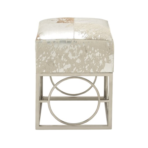 Grayson Lane 22-in x 16-in Modern Silver Square Stool 366961 | RONA