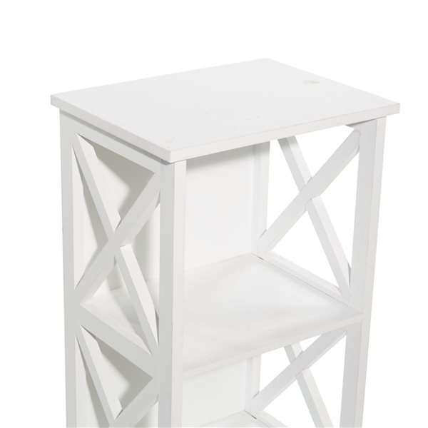 Grayson Lane 16-in x 40-in White Wood 3-Tier Traditional Shelving Unit ...