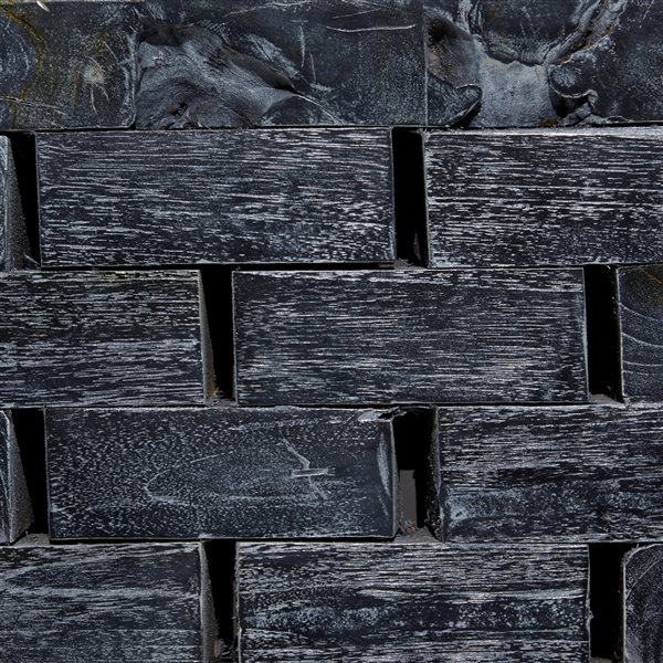 Grayson Lane Modern Grey Teak Wood Brick-Inspired Rectangle Ottoman ...