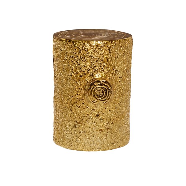 Grayson Lane Contemporary Gold Round Ottoman 365645 | RONA