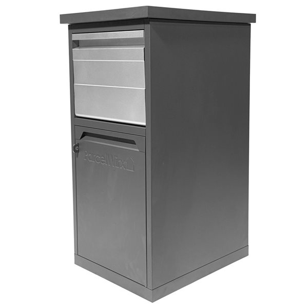 RTS Home Accents ParcelWirx Metal Grey Lockable Package Delivery Box ...