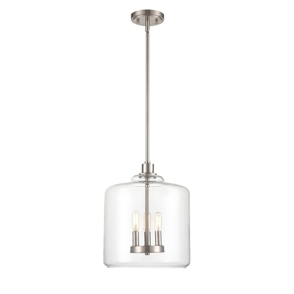 Millennium Lighting Asheville Satin Nickel 3-Light Traditional Clear ...