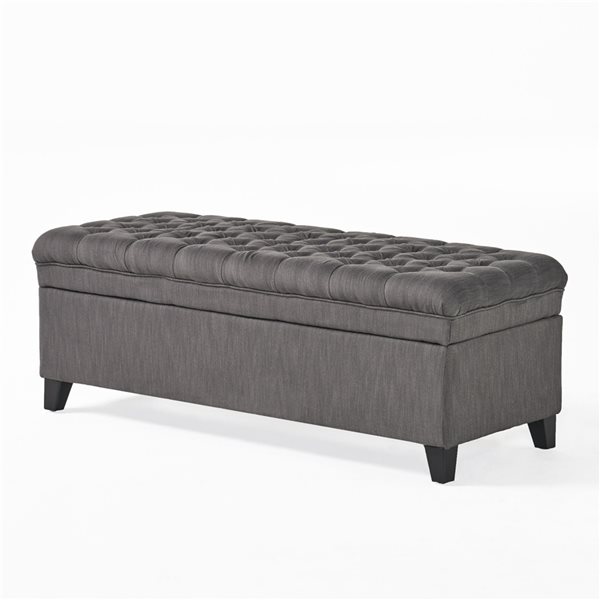 Best Selling Home Decor Juliana Modern Grey Polyester Rectangle Ottoman ...