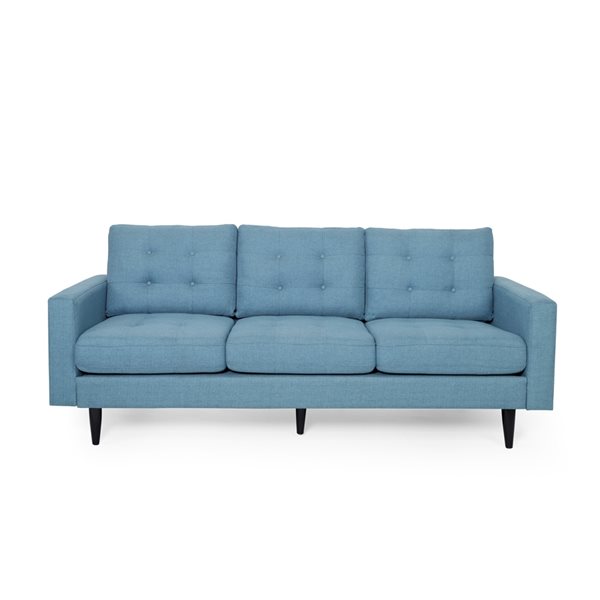 Best Selling Home Decor Adderbury Modern Light Blue Polyester Sofa ...