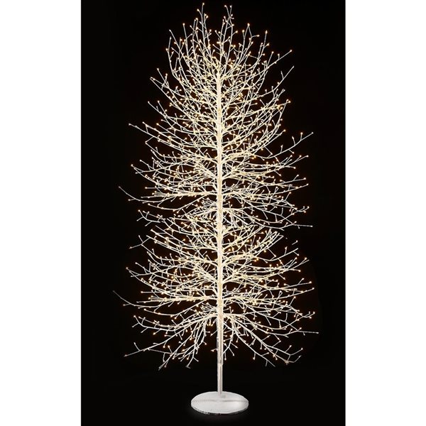 Hi-Line Gift Ltd. 82-in x 19 1/4-in White Metal LED-Lighted Tree 37519 ...