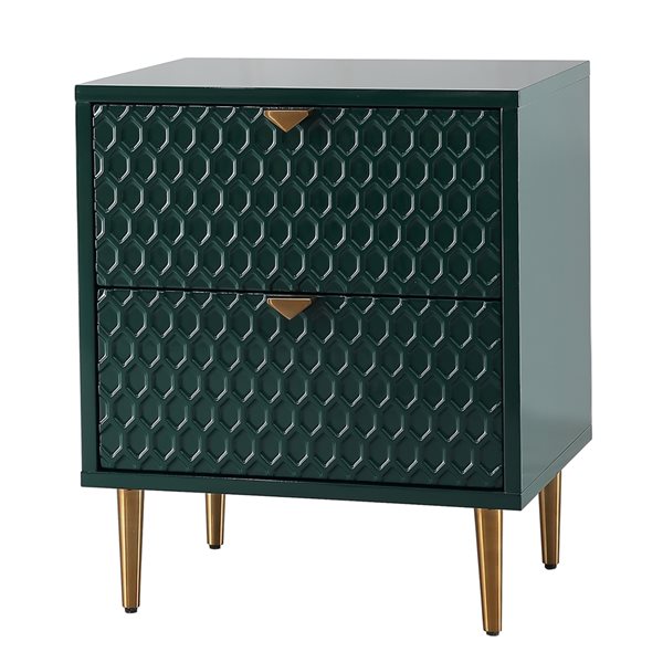 CASAINC Green Hexagonal Pattern Nightstand BEC-1472A-GR | RONA