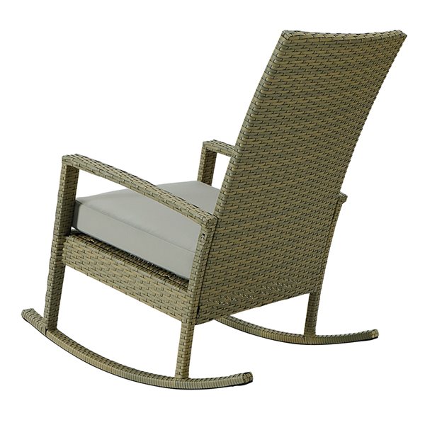 CASAINC Rattan Wood Rocking Chair with Grey Woven Seat TY-W30222239 | RONA