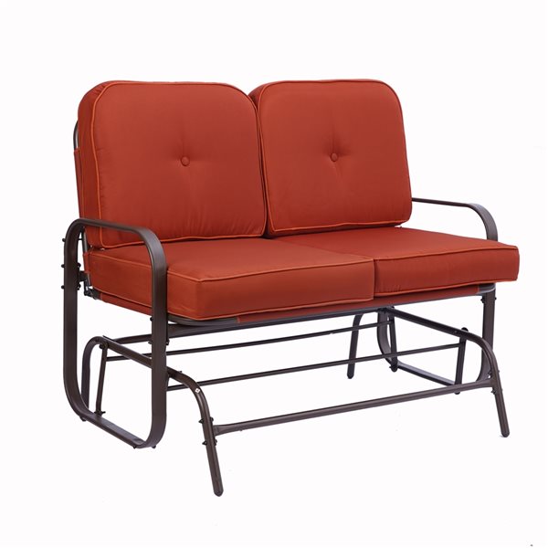 CASAINC Black Metal Rocking Chair with Red Cushioned Seat BY-W41928866 ...