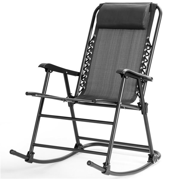 CASAINC Woven Metal Rocking Chair with Grey Solid Seat HYSW-3564GR | RONA