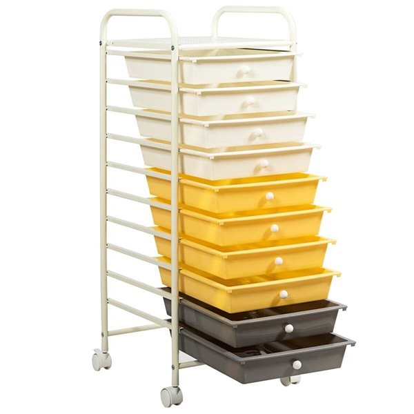 CASAINC 10-Drawer Yellow Rolling Storage Cart HYSN-52045YE | RONA