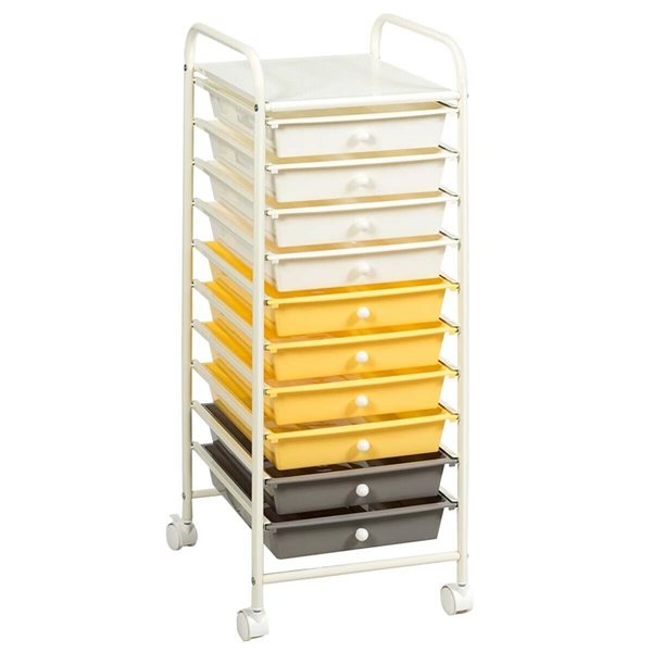 CASAINC 10-Drawer Yellow Rolling Storage Cart HYSN-52045YE | RONA