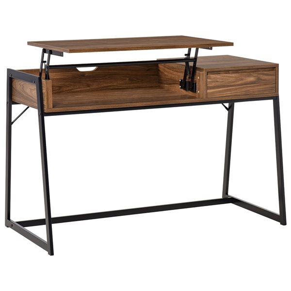HOMCOM 47.25-in Black/Walnut Modern/Contemporary Compact Computer ...