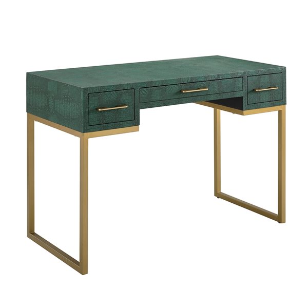 Southern Enterprises Arill 42.75-in Green Transitional Writing Desk ...