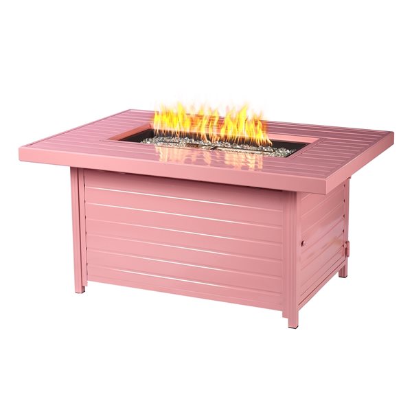 Oakland Living 48-in W 55,000-BTU Rectangular Pink Aluminum Propane ...