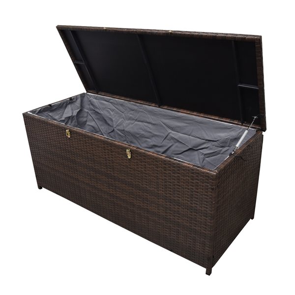 Oakland Living 428-L Brown Wicker with Metal Frame Storage Box 58 ...