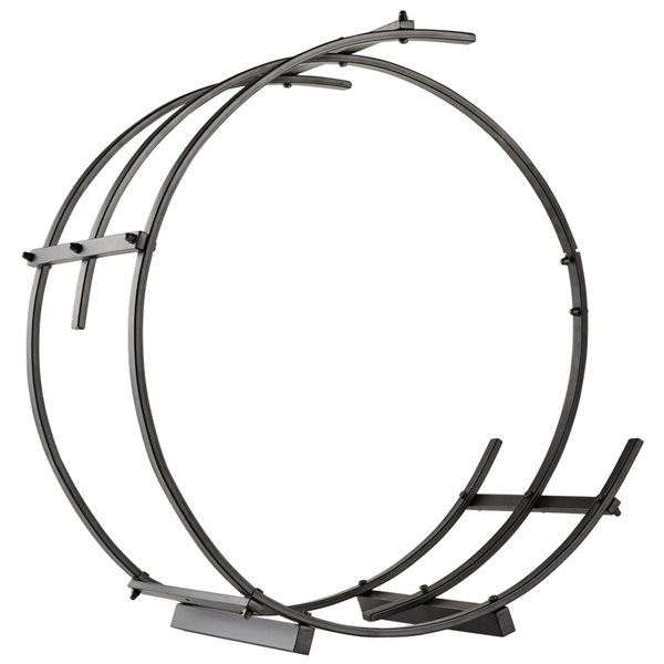 Outsunny 28-in Black Ring-Shaped Firewood Log Rack 842-155 | RONA