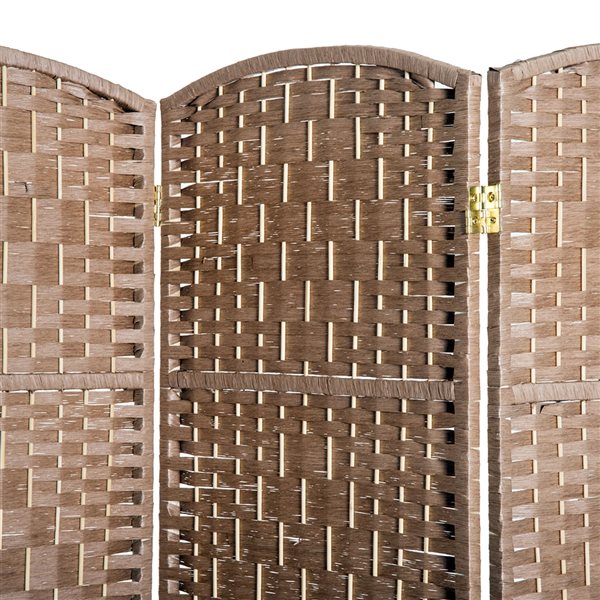 HomCom 3-Panel Brown Resin Wicker Foldable Indoor Privacy Screen 830 ...