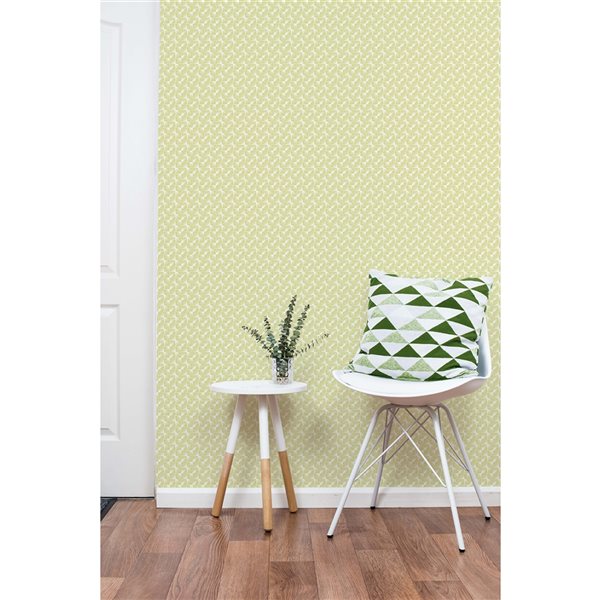 Coloroll Stockholm 56.4-sq. ft. Lime Green Paper Textured Abstract ...