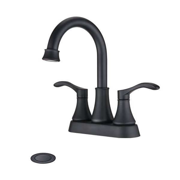 Dornberg Matte Black 2-Handle 4-in Centreset Bathroom Sink Faucet - Deck Plate Included ...