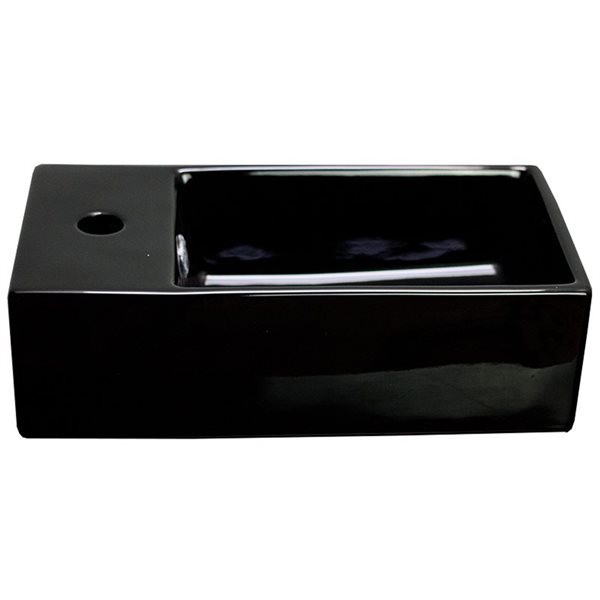 American Imaginations Rectangular Black Ceramic Vessel Bathroom Sink ...