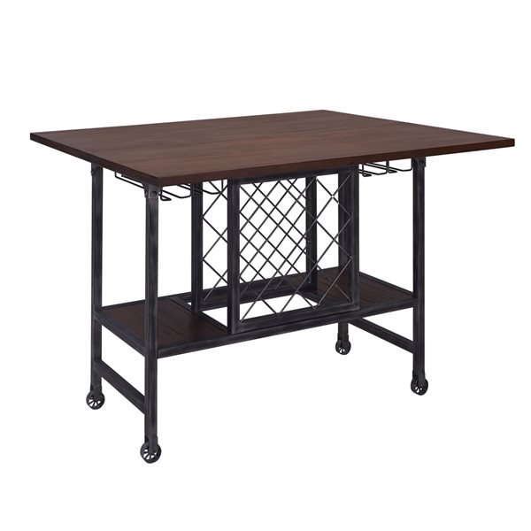 Southern Enterprises Ridley Square Extending Standard Table, Whiskey ...