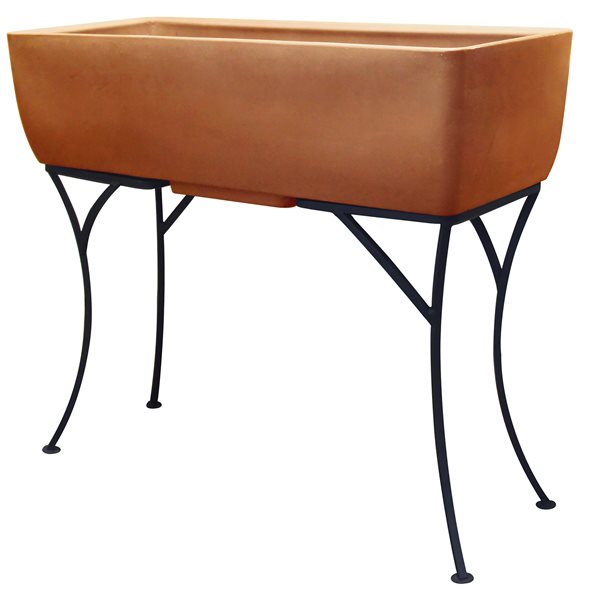 RTS Home Accents 36-in x 15-in Rectangular Planter with Stand - Terra ...