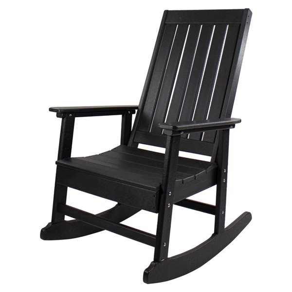 Northlight Black Plastic Rocking Chair with Solid Seat 34806606 | RONA