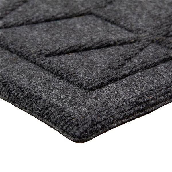 Northlight 18-in x 30-in Grey Rectangular Outdoor Geometric Door Mat ...