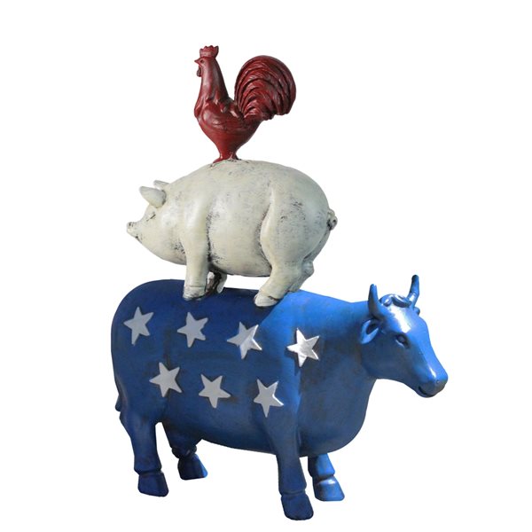 Northlight 12-in Stacked Farm Animals Outdoor Garden Statue 33377626 | RONA