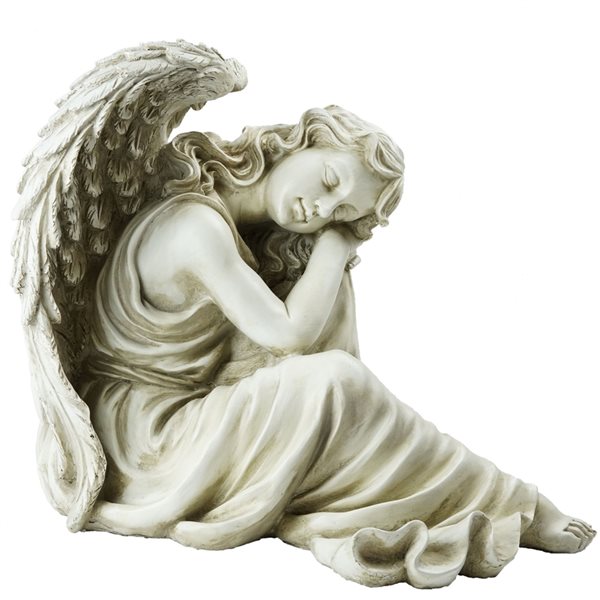 Northlight 19-in Grey Resting Angel Religious Outdoor Garden Statue ...