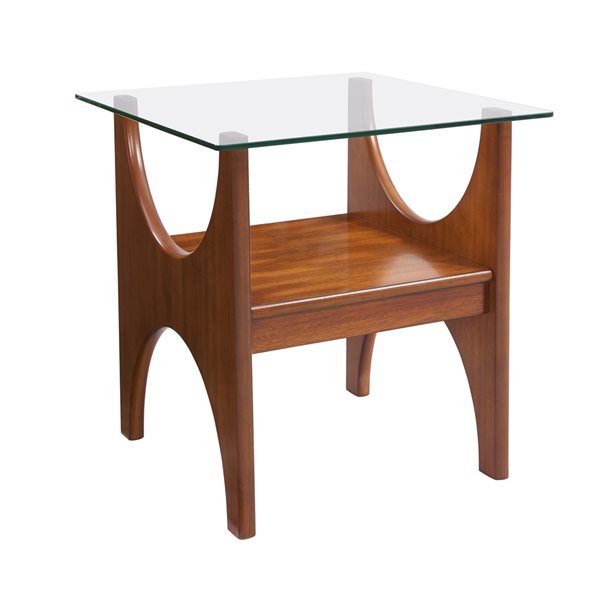 Southern Enterprises Struit Dark Sienna Glass Square End Table ATG2771 ...