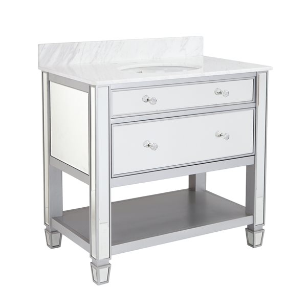 Southern Enterprises Minerva 33-in Matte Silver Single Sink Bathroom ...