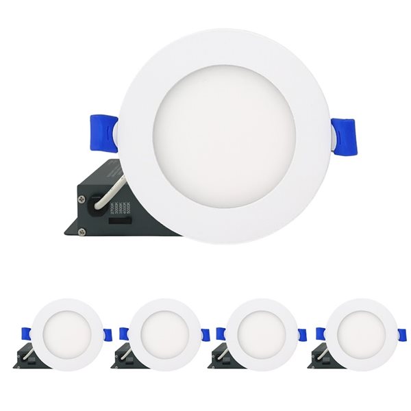 Ensemble d'éclairage encastré blanc rond de 6 po Dawnray mince à DEL ...