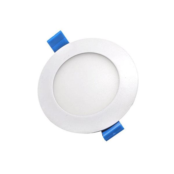 DawnRay 4-in Round White Slim LED Recessed Light Kit - 1-Piece DR40RF ...
